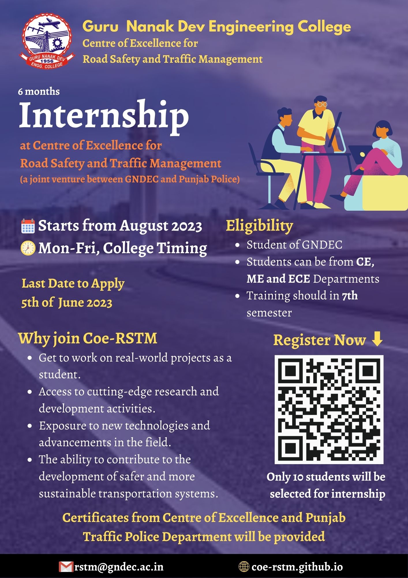 Internship – Centre of Excellence for Road Safety and Traffic Management